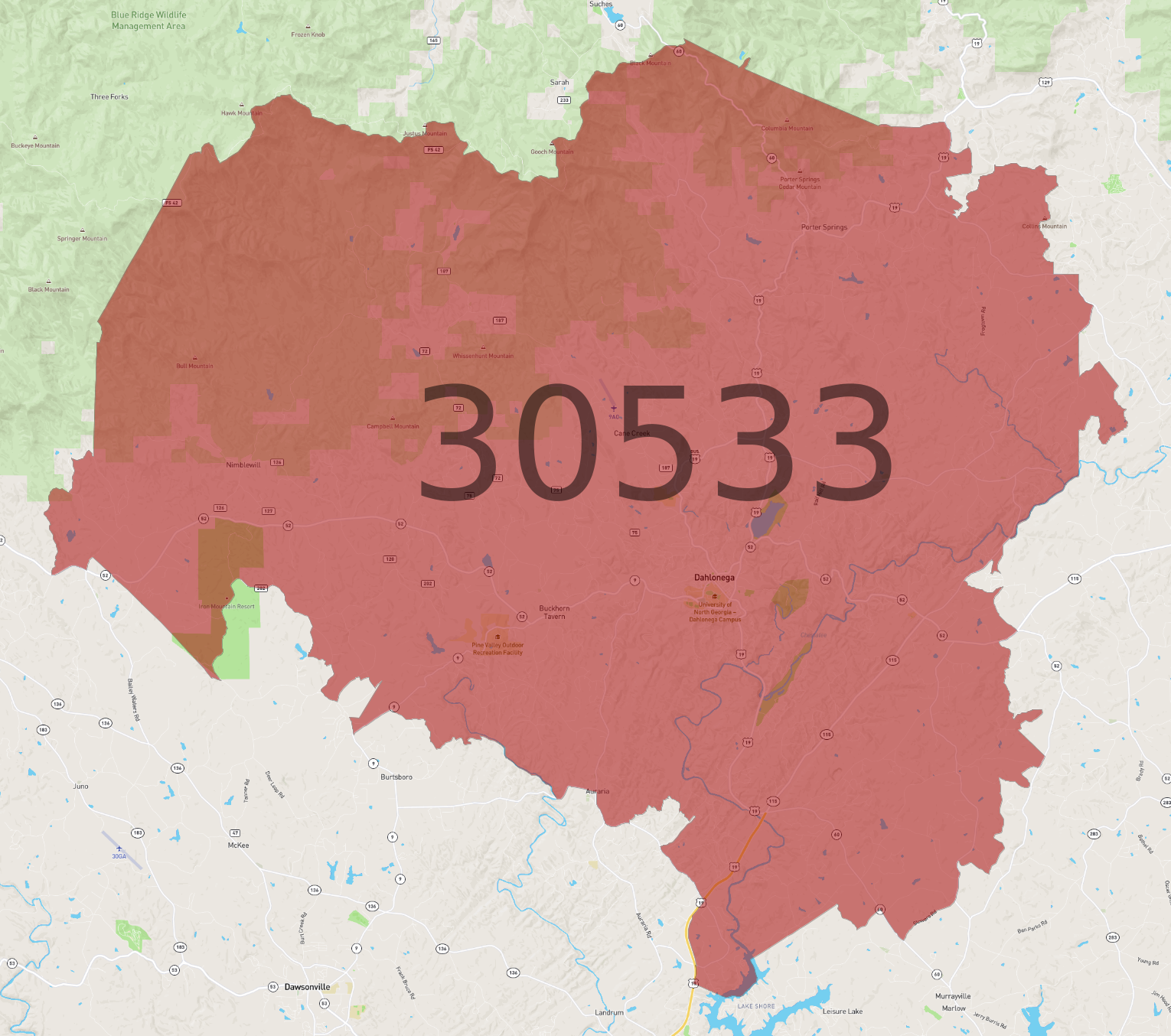 Zip Code 30533 - AtlasBig.com