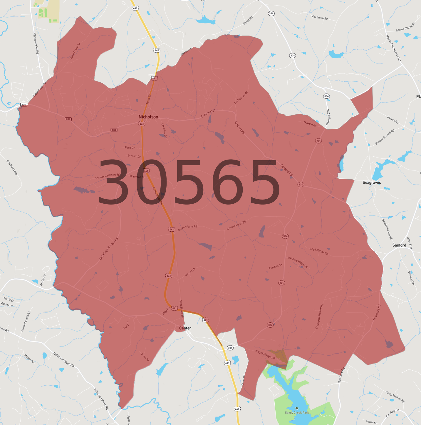 Zip Code 30565 - AtlasBig.com