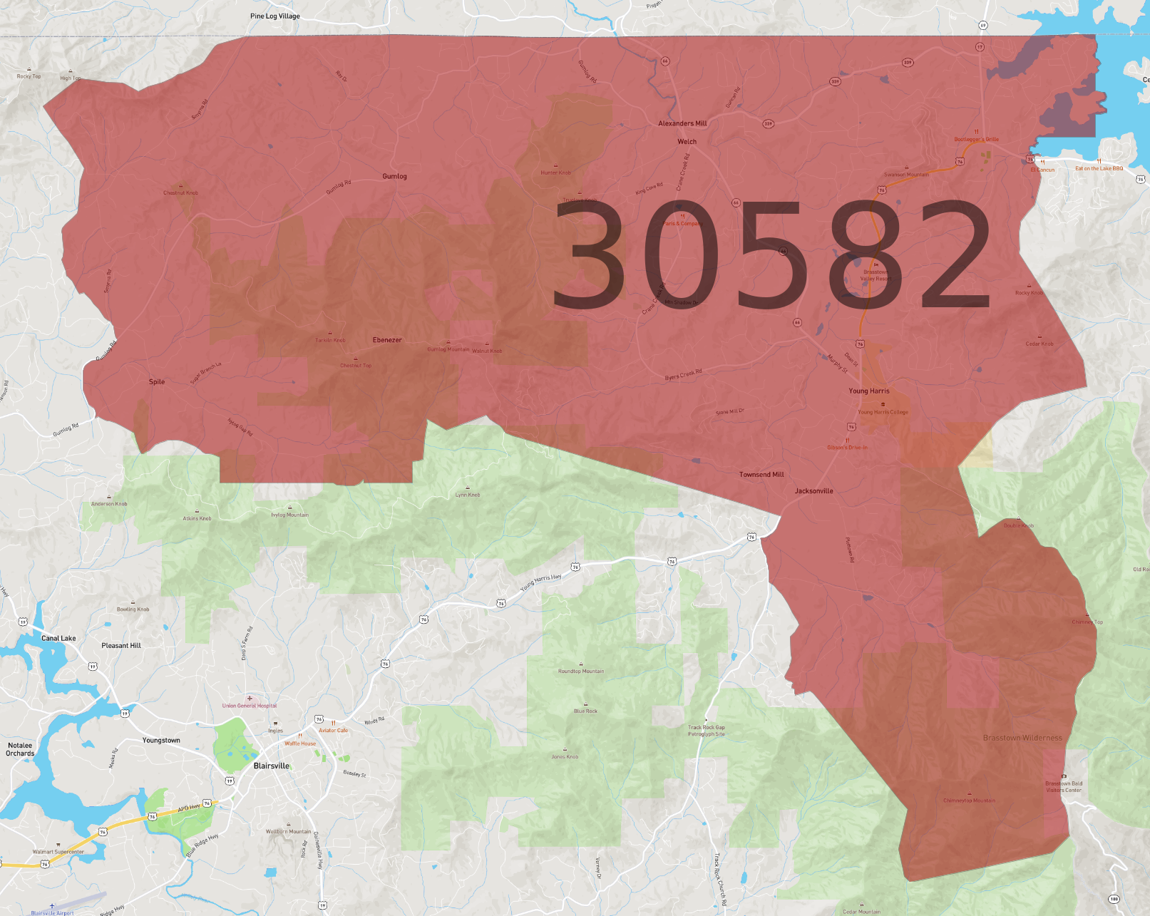 Zip Code 30582 - AtlasBig.com