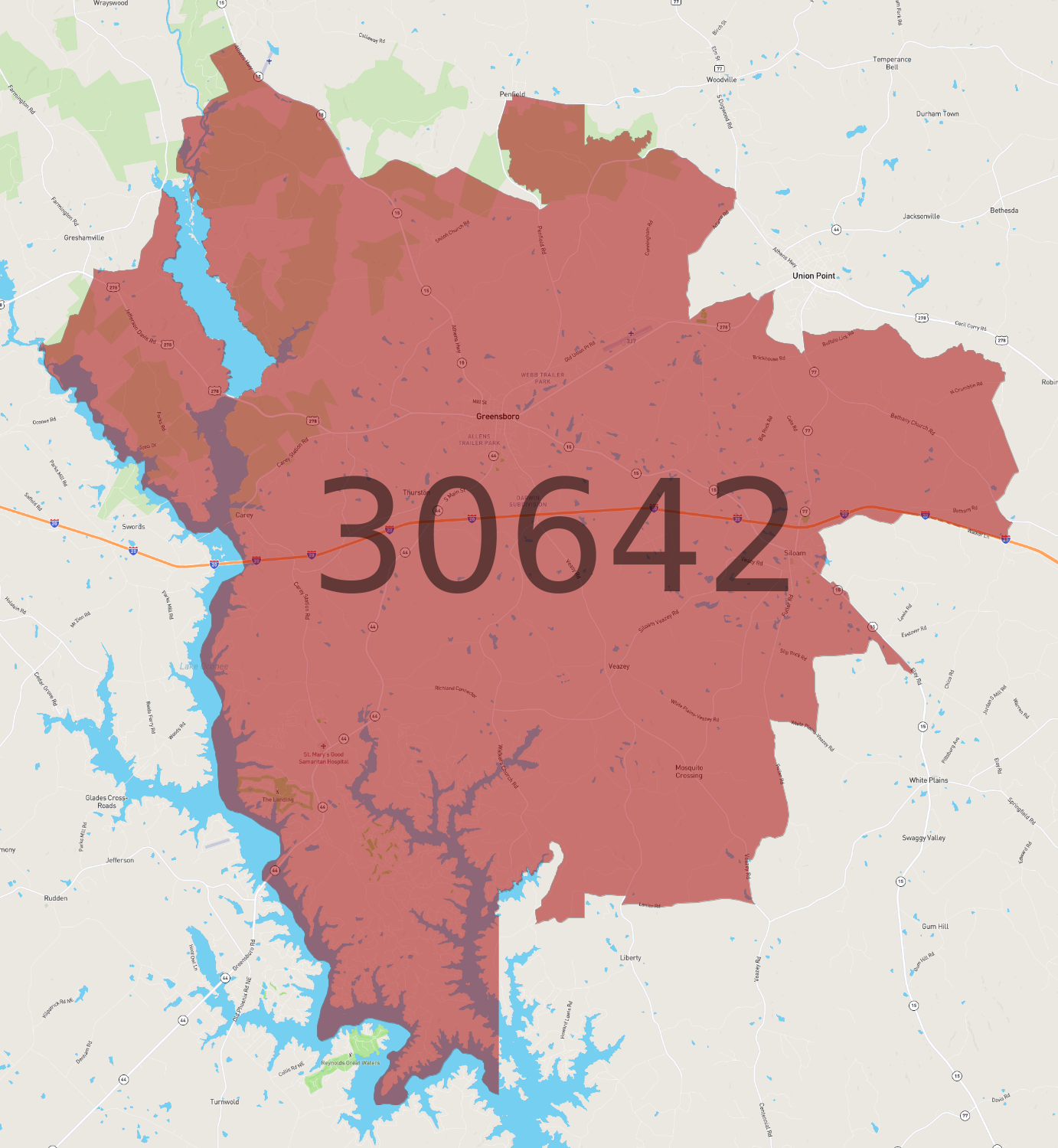 Zip Code 30642 - AtlasBig.com