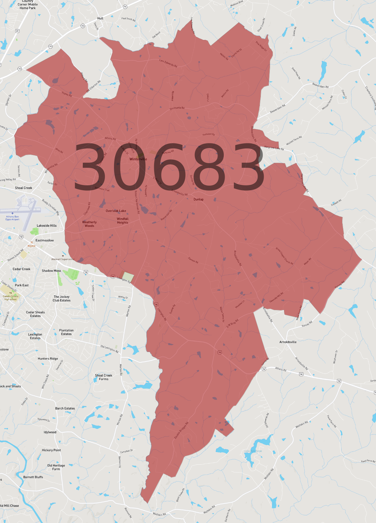 Zip Code 30683 - AtlasBig.com