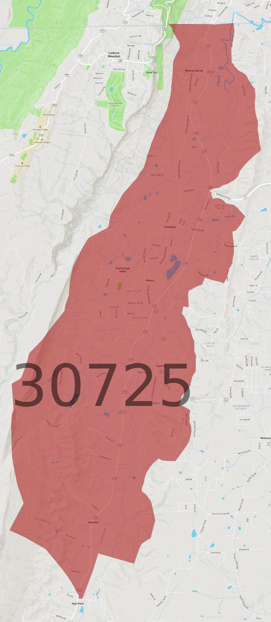 Zip Code 30725 - AtlasBig.com