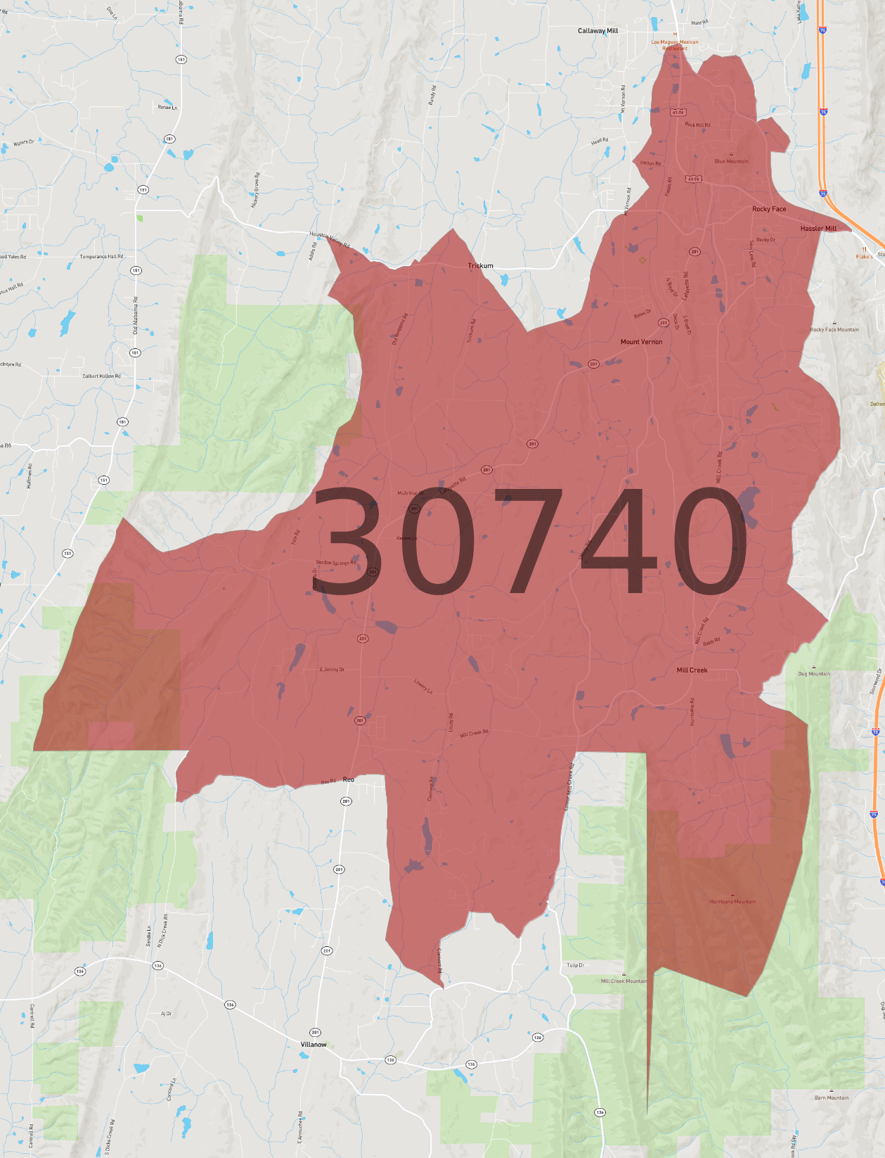 Zip Code 30740 - AtlasBig.com