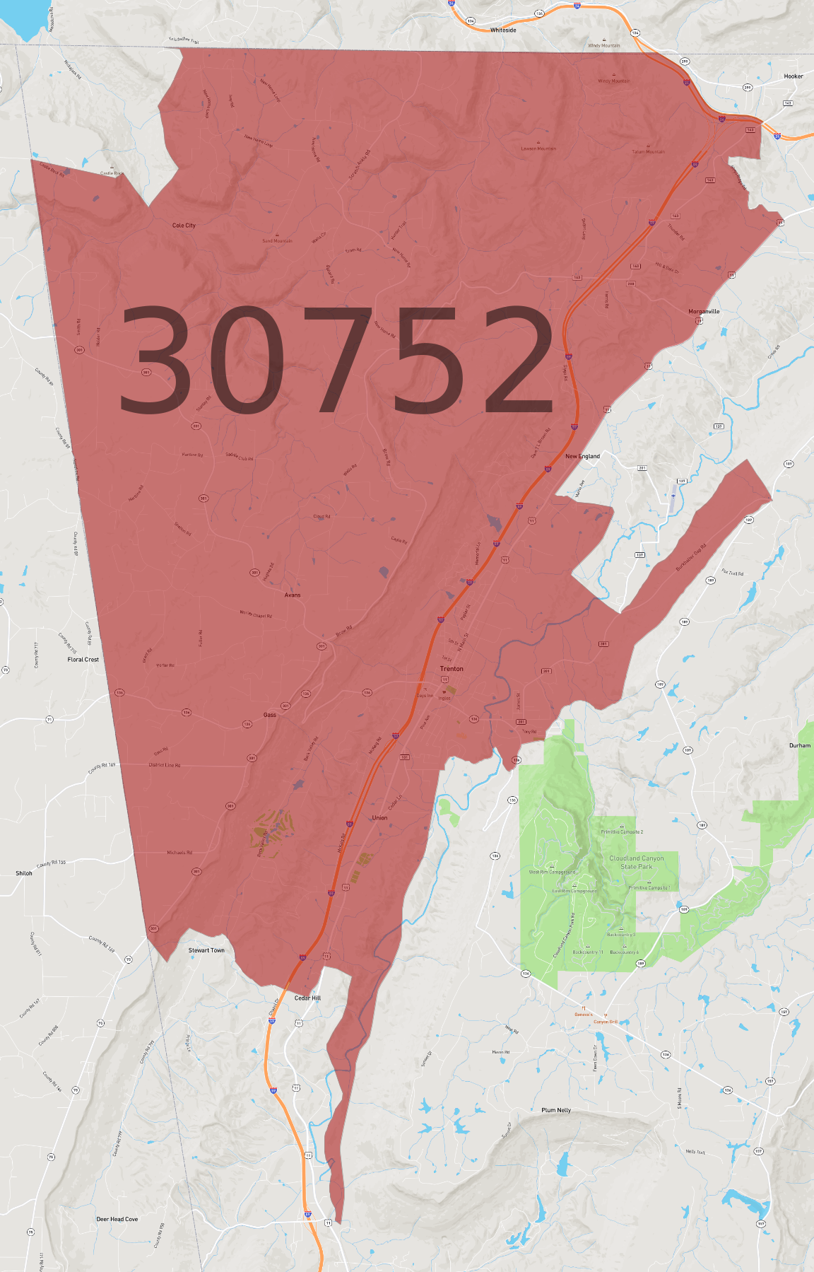 Zip Code 30752 - AtlasBig.com