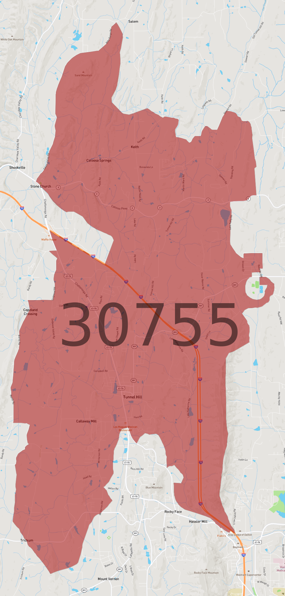 Zip Code 30755 - AtlasBig.com