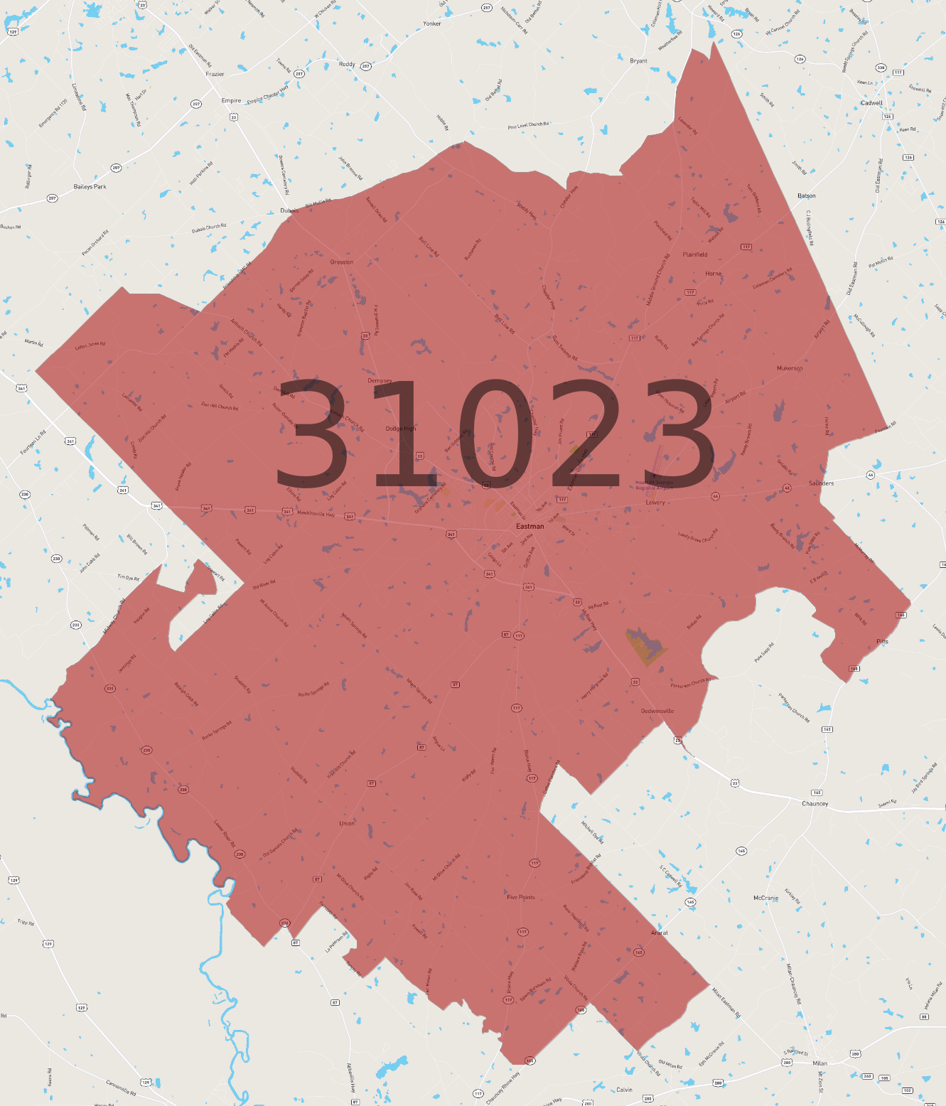 Zip Code 31023 - AtlasBig.com