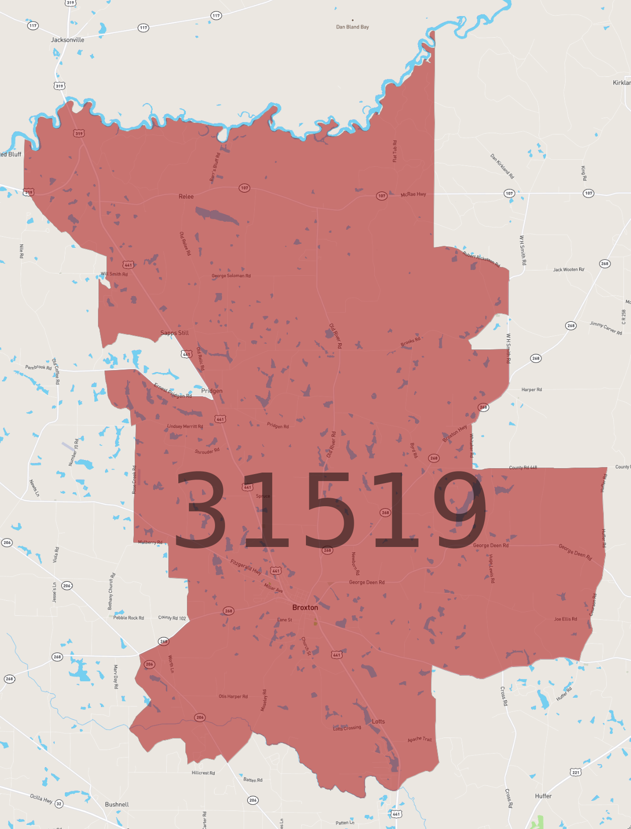 Zip Code 31519 - AtlasBig.com