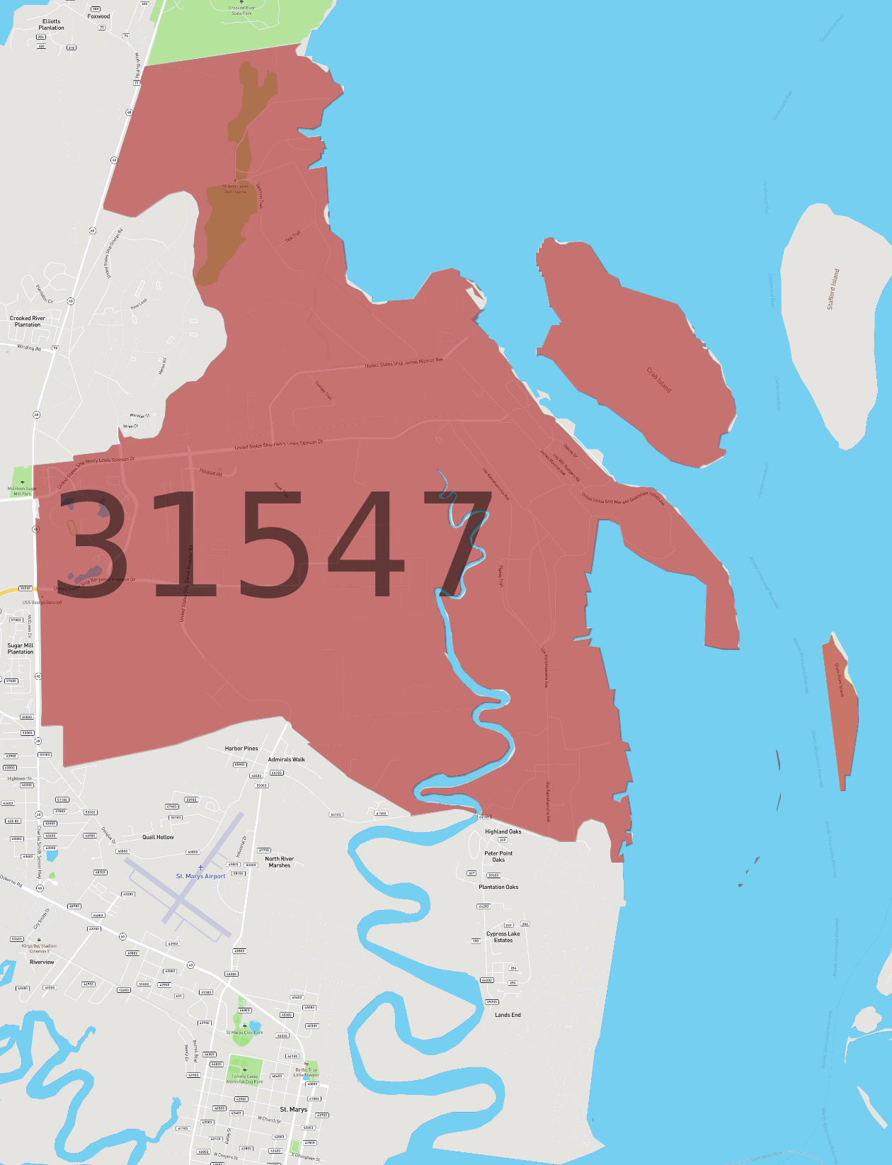 Zip Code 31547 - AtlasBig.com