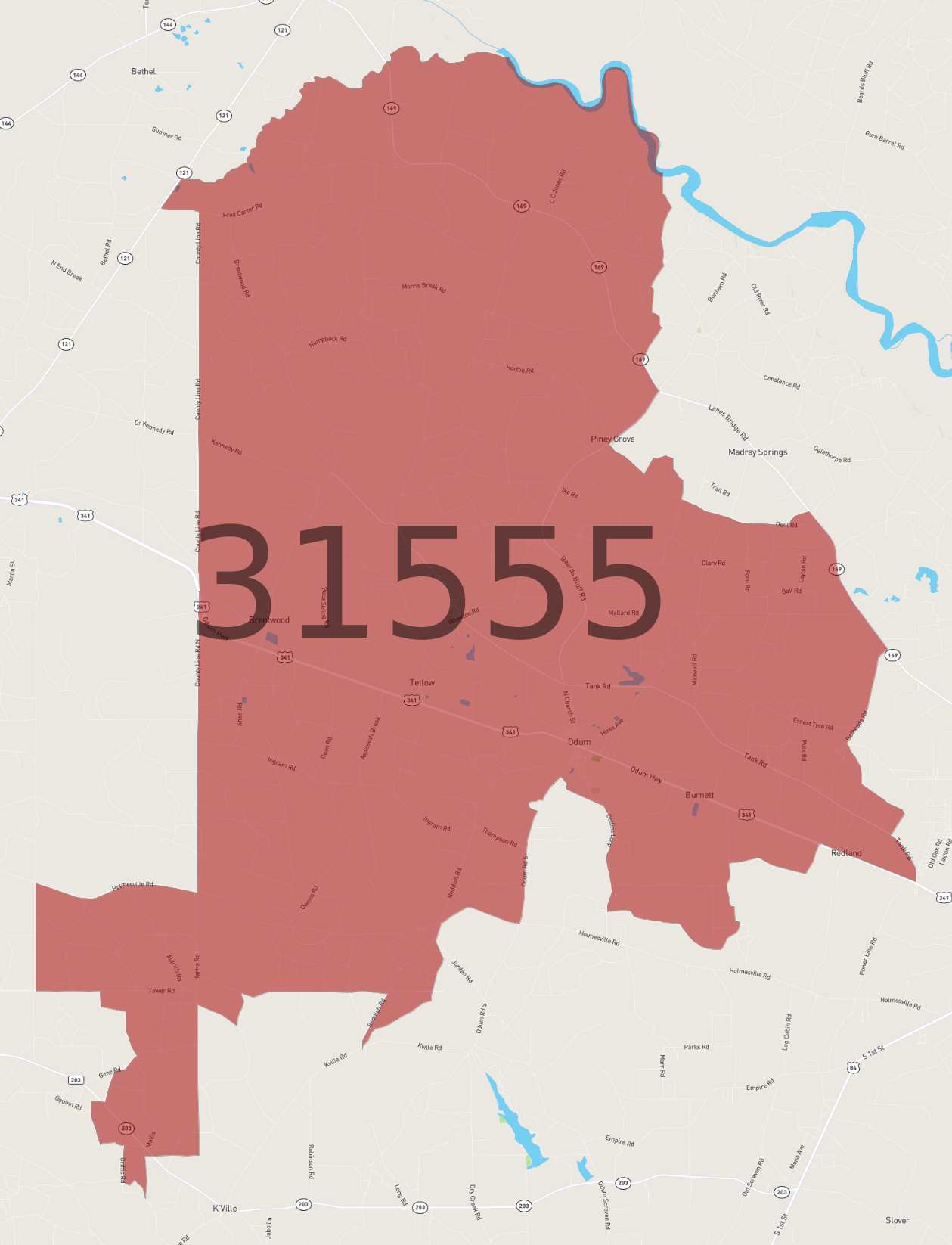 Zip Code 31555 - AtlasBig.com