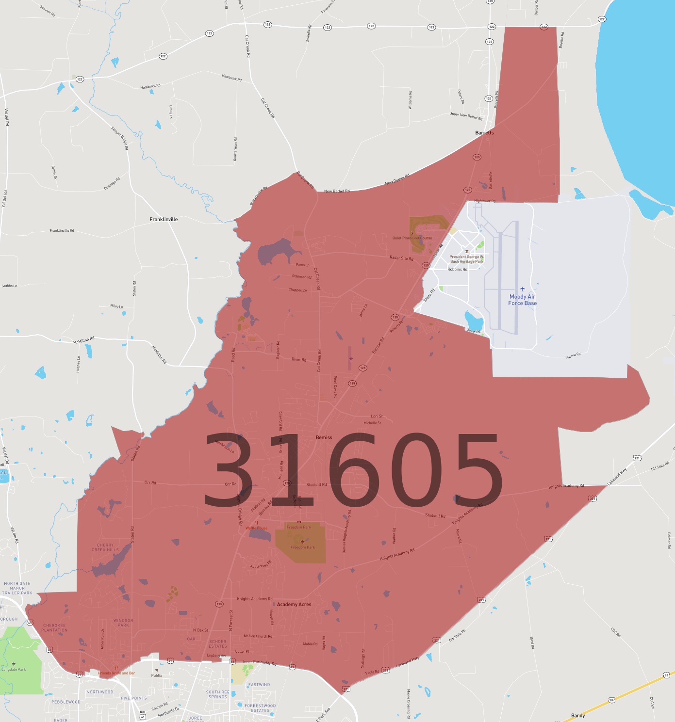 Zip Code 31605 - AtlasBig.com