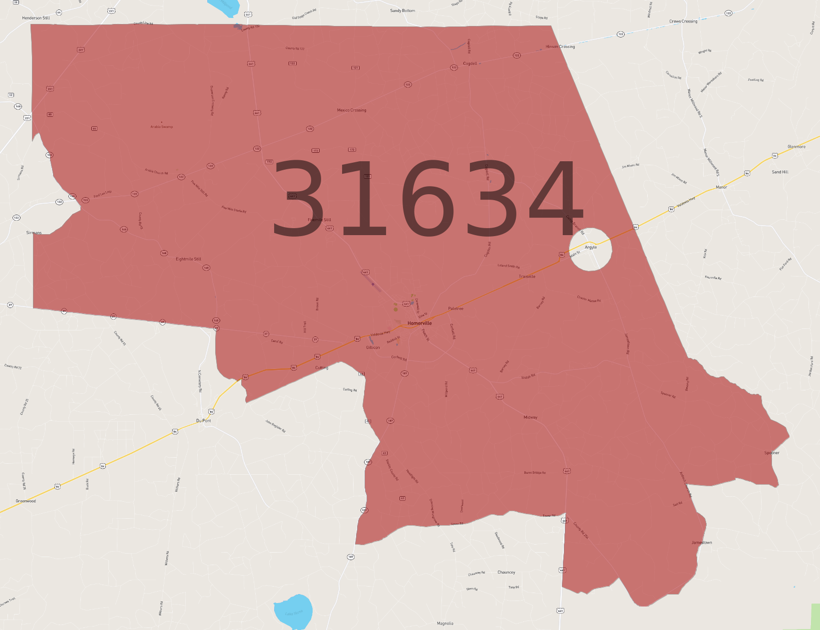 Zip Code 31634 - AtlasBig.com