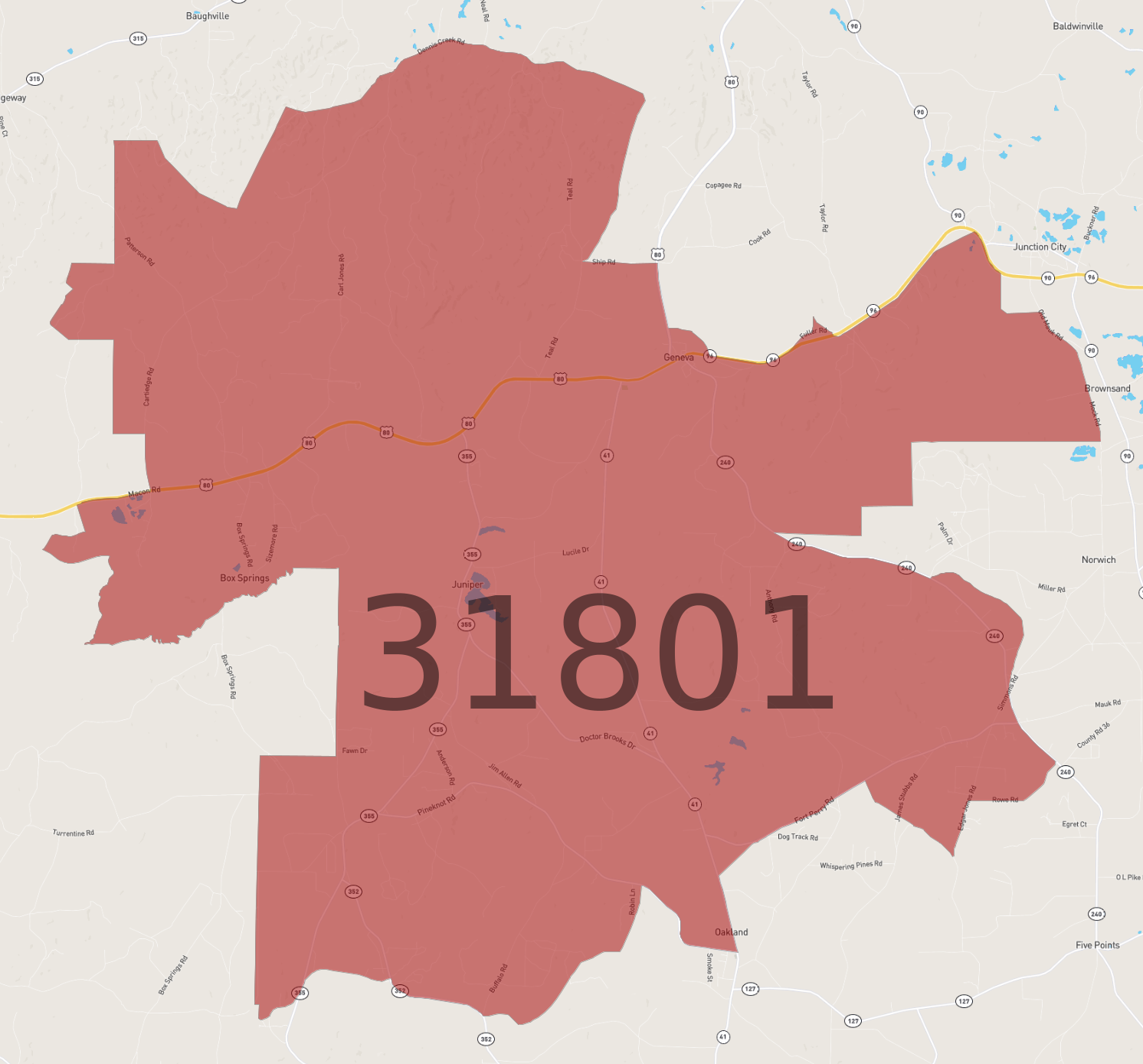Zip Code 31801 - AtlasBig.com