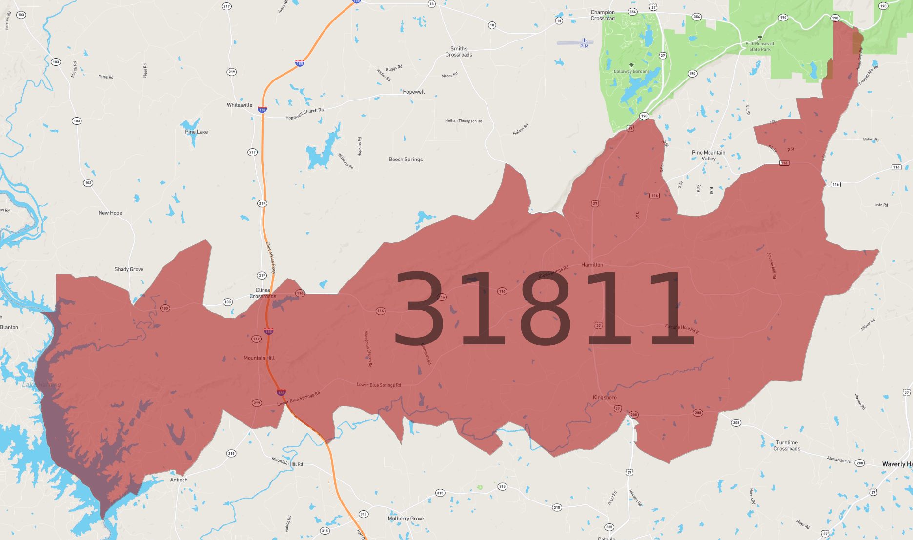 Zip Code 31811 - AtlasBig.com