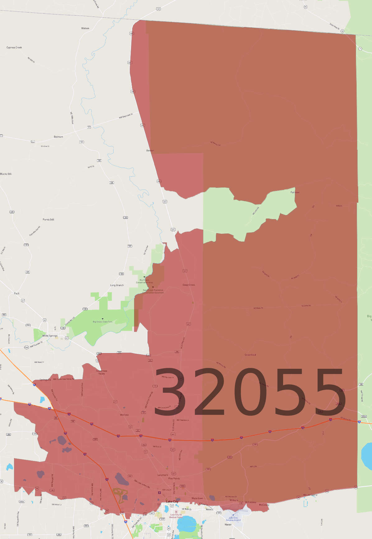 Zip Code 32055 - AtlasBig.com
