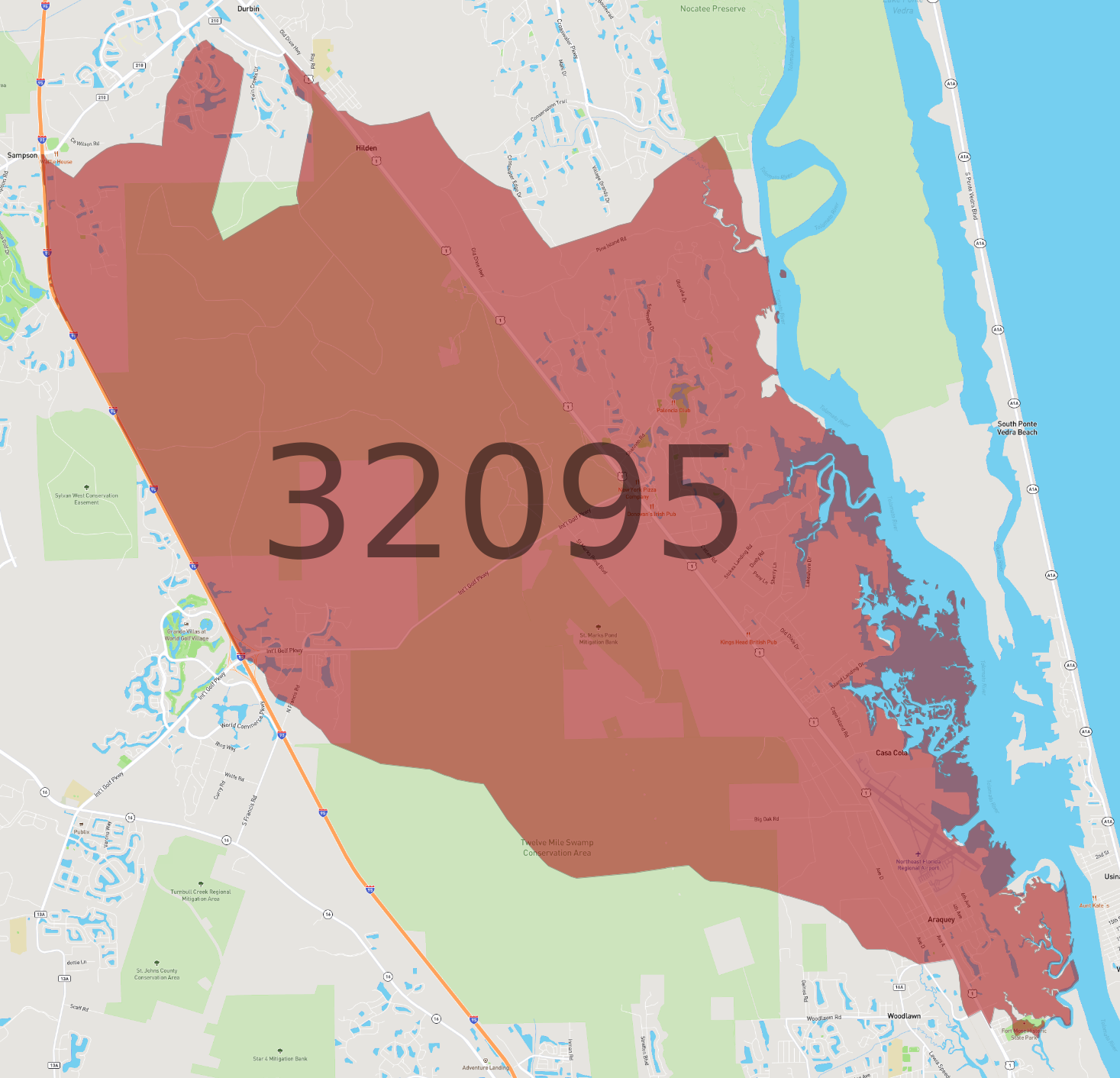 Zip Code 32095 - AtlasBig.com