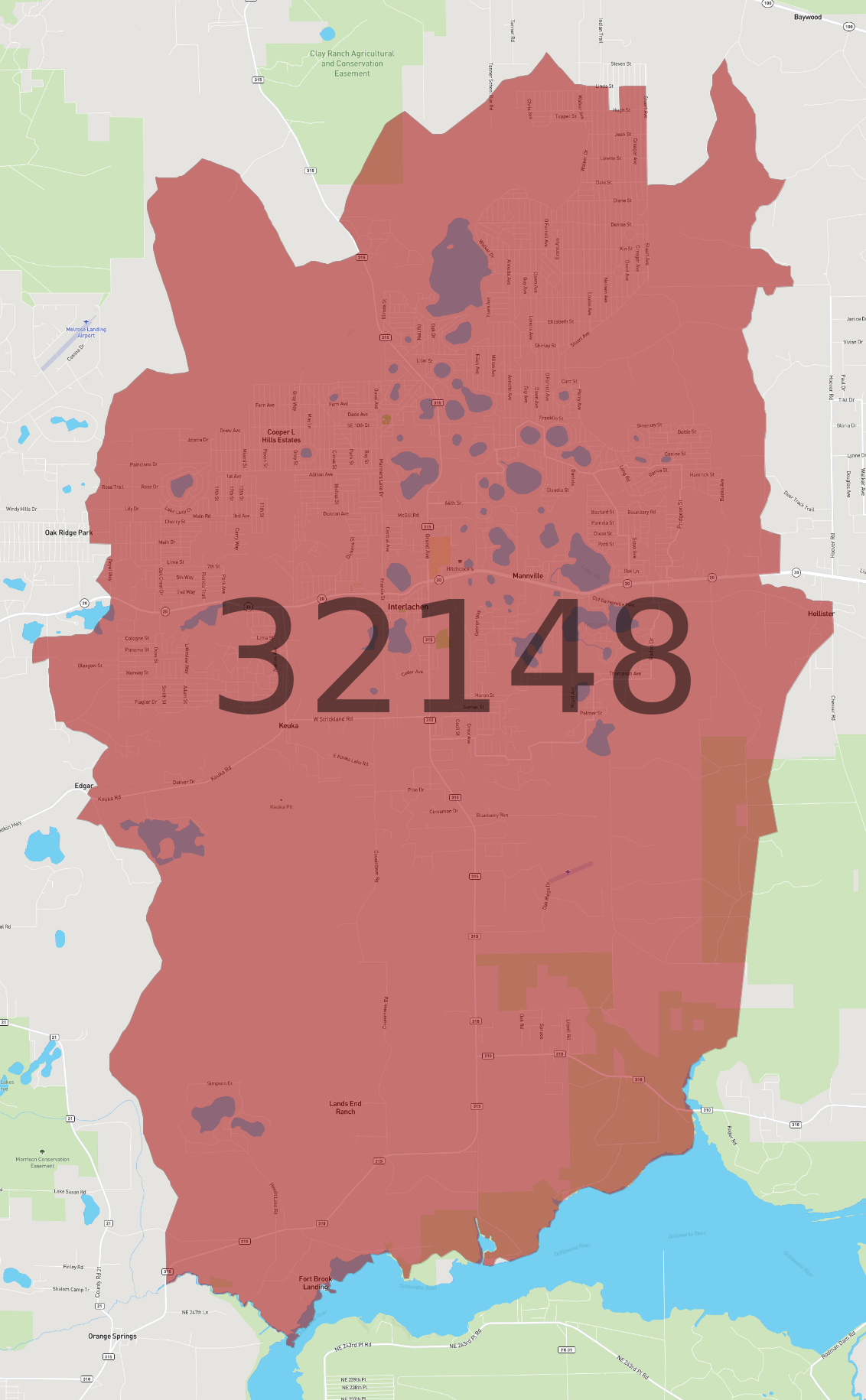 Zip Code 32148 - AtlasBig.com