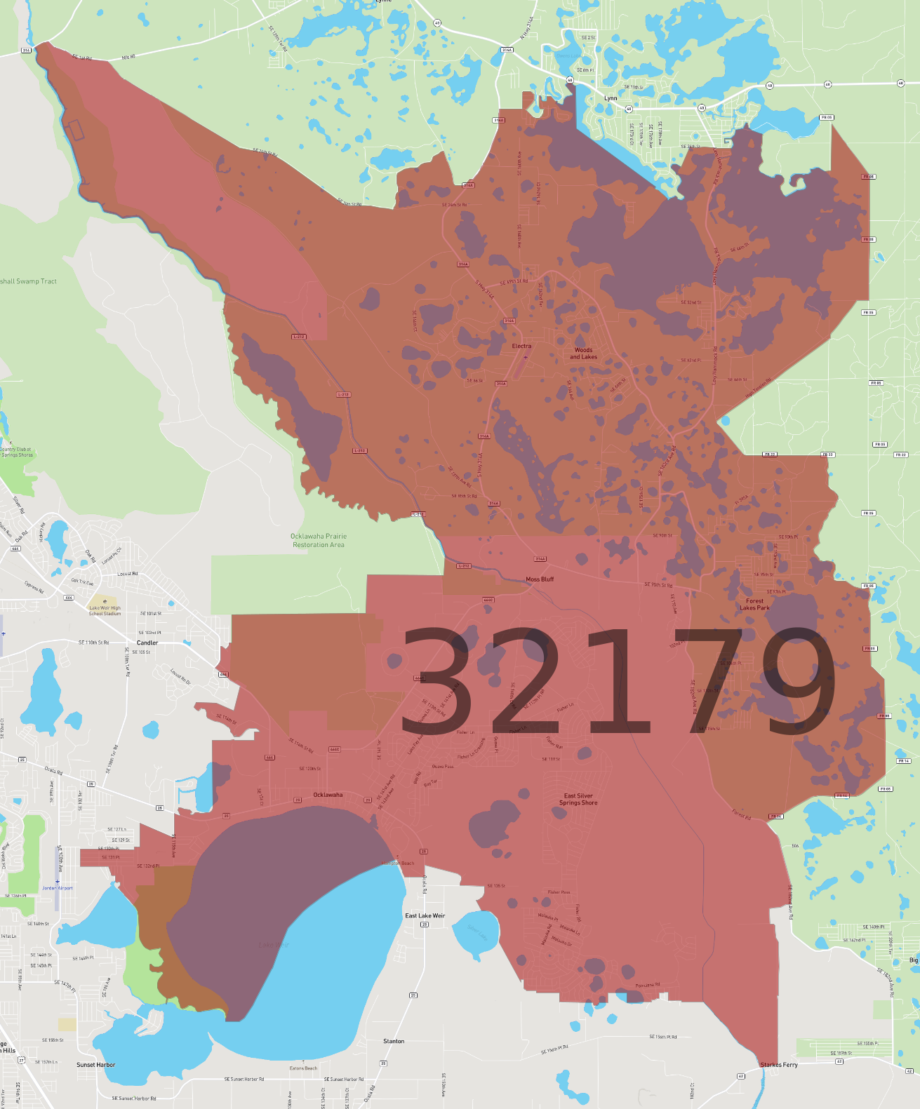 Zip Code 32179 - AtlasBig.com
