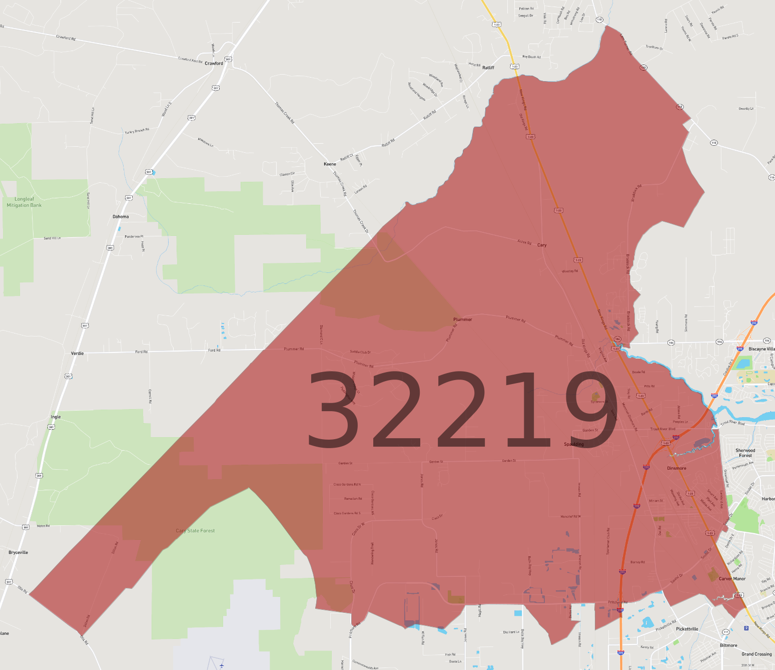 Zip Code 32219 - AtlasBig.com