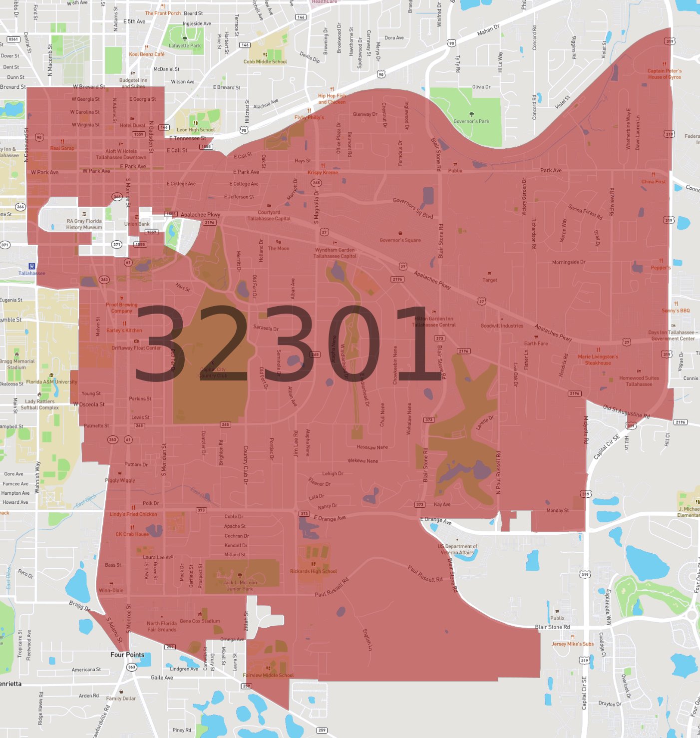 Zip Code 32301 - AtlasBig.com