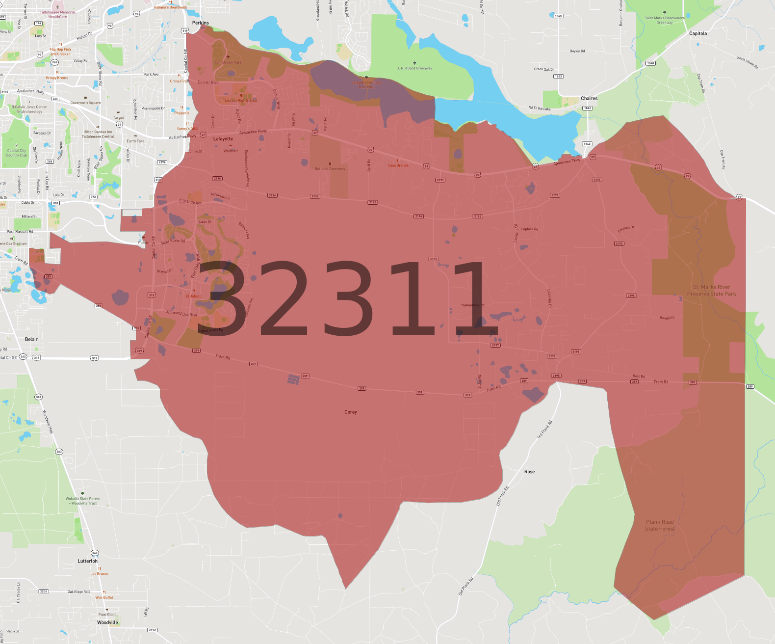 Zip Code 32311 - AtlasBig.com