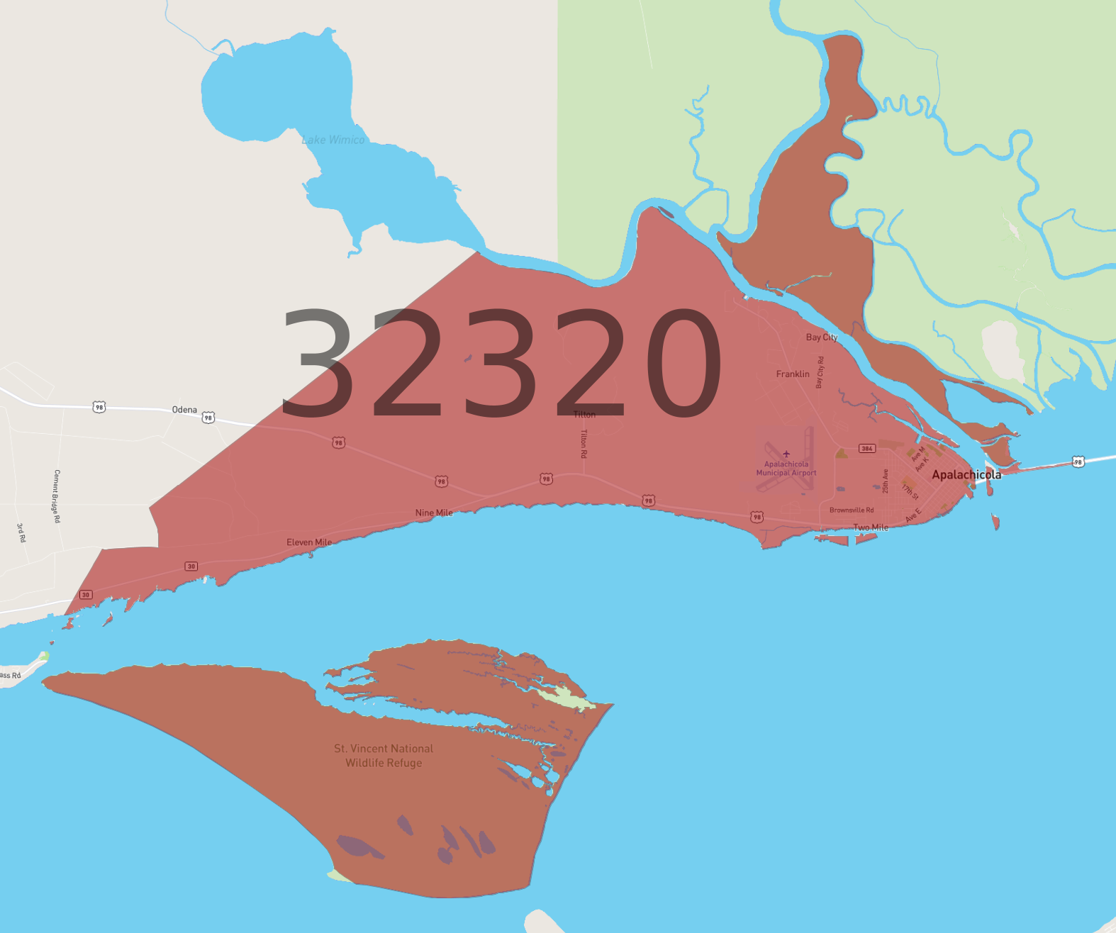 Zip Code 32320 - AtlasBig.com