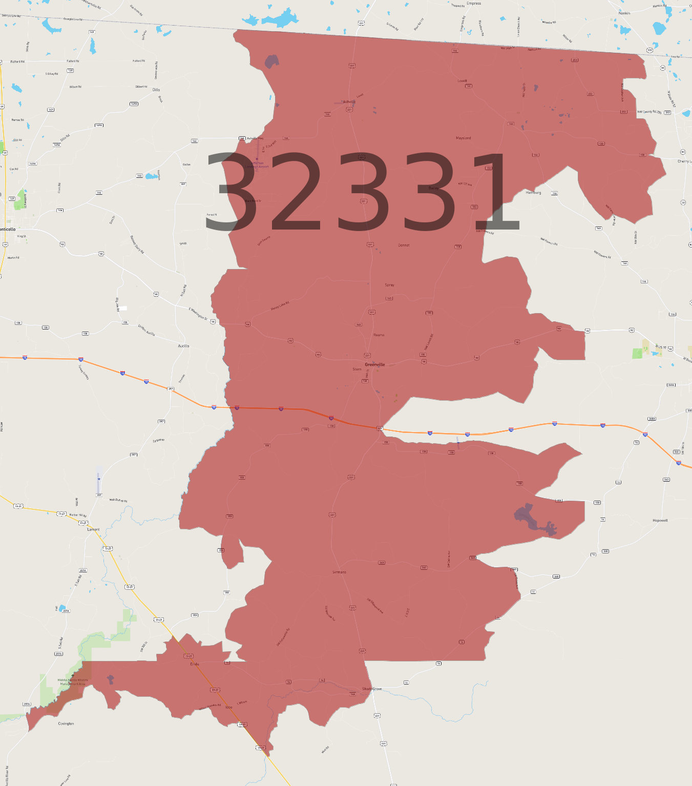 Zip Code 32331 - AtlasBig.com