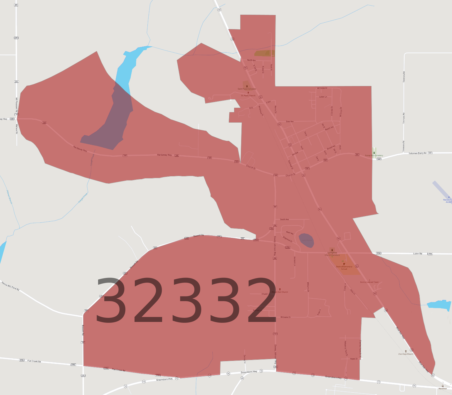 Zip Code 32332 - AtlasBig.com
