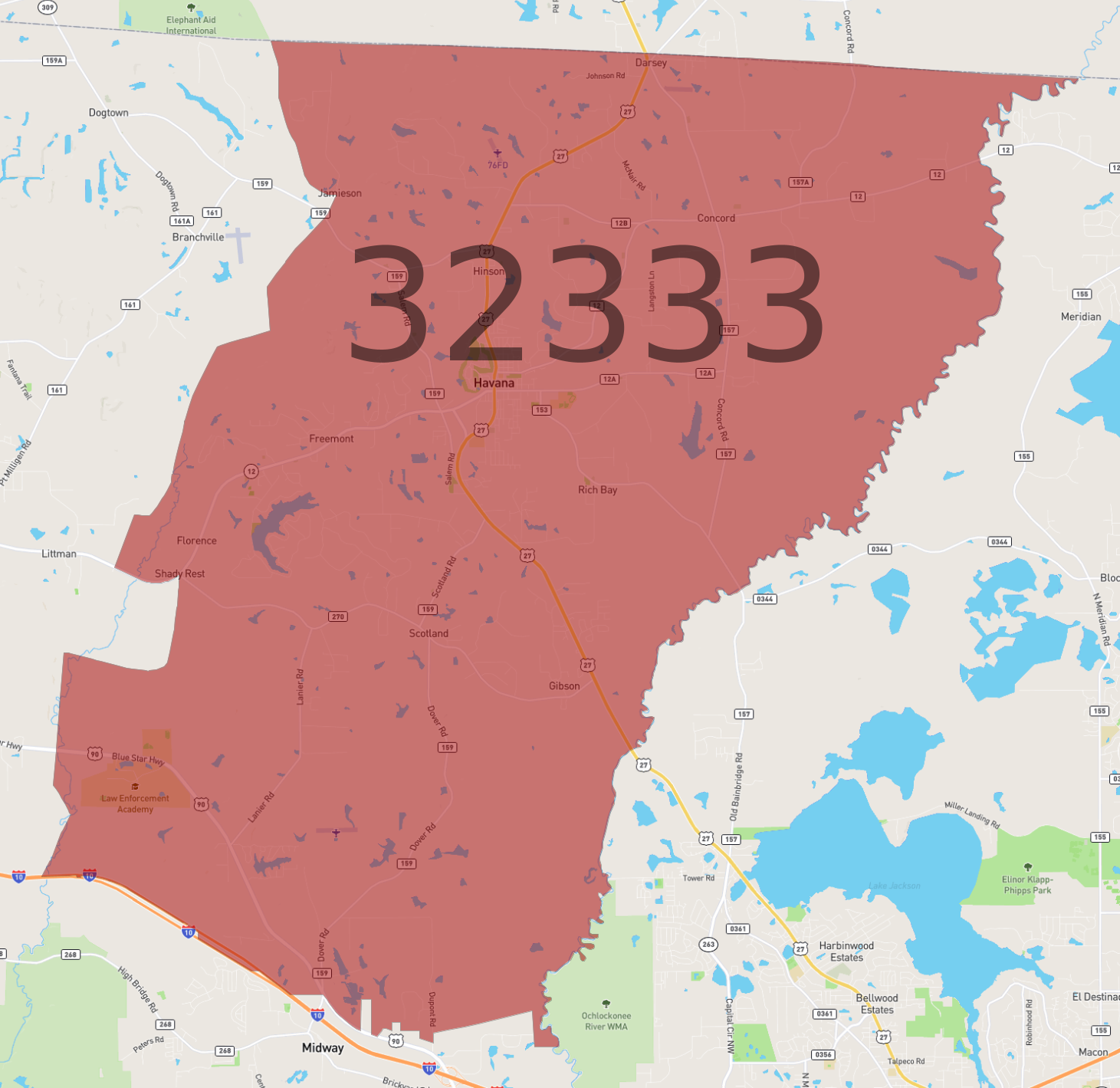 Zip Code 32333 - AtlasBig.com