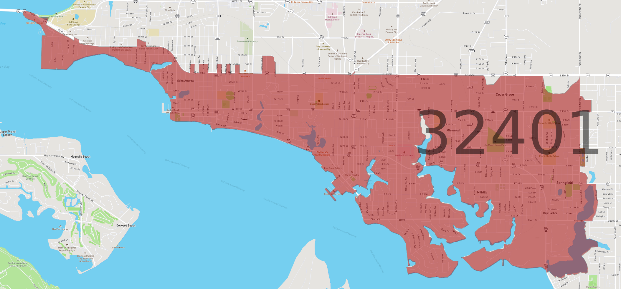 Zip Code 32401 - AtlasBig.com