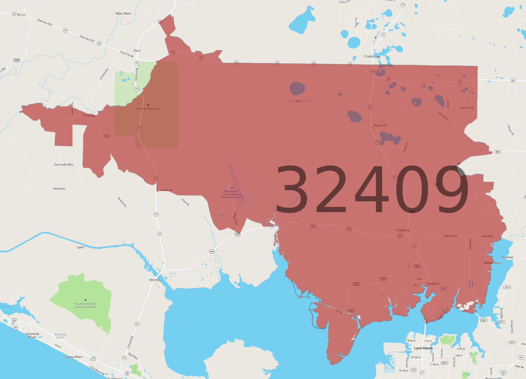 Zip Code 32409 - AtlasBig.com