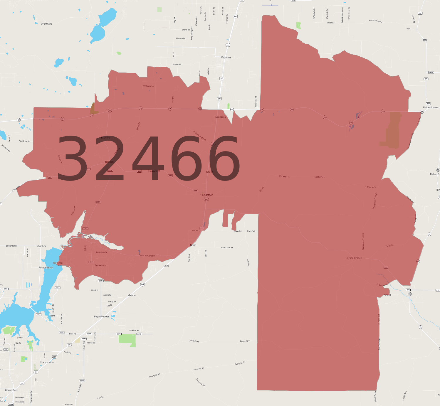 Zip Code 32466 - AtlasBig.com