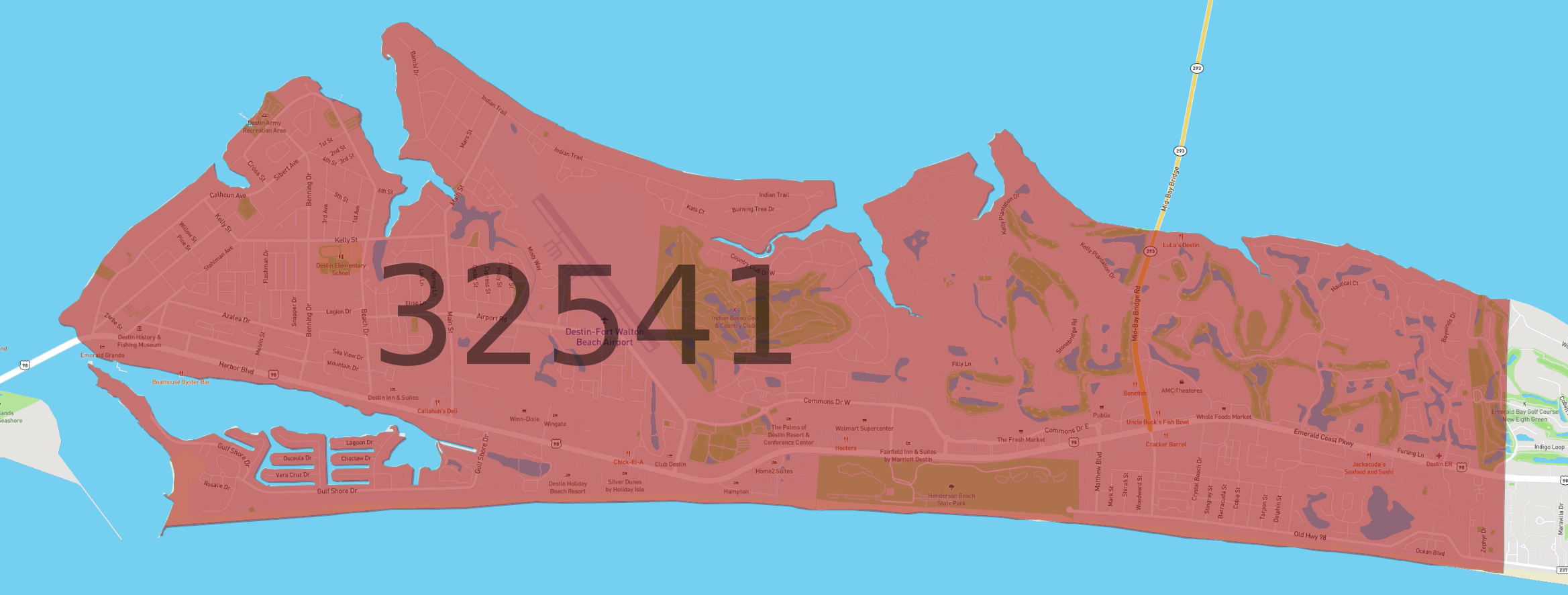 Zip Code 32541 - AtlasBig.com