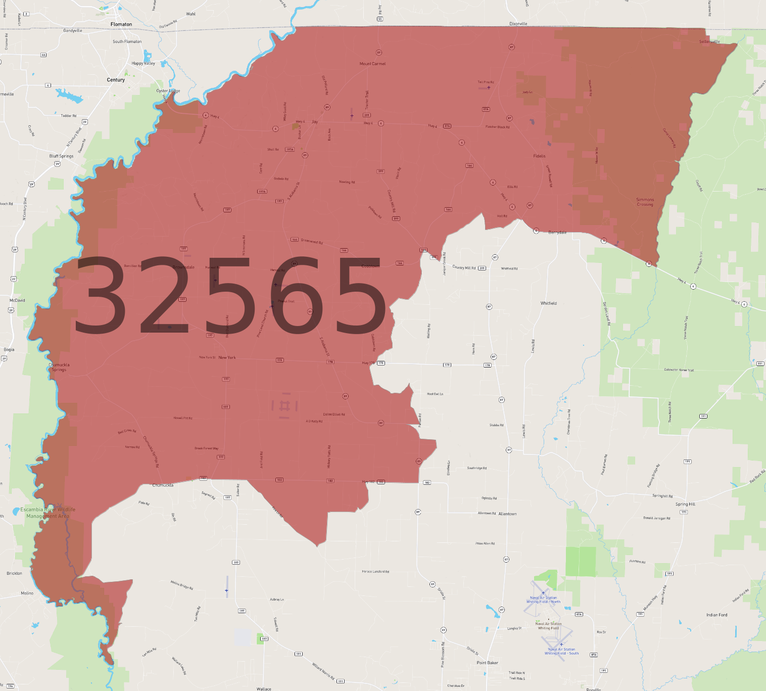 Zip Code 32565 - AtlasBig.com