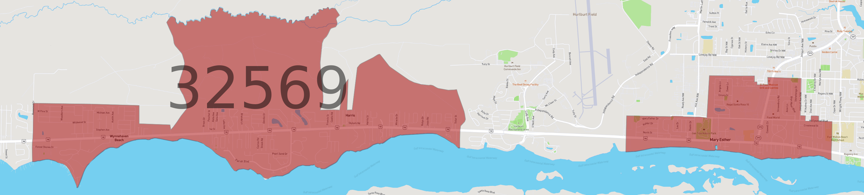 Zip Code 32569 - AtlasBig.com