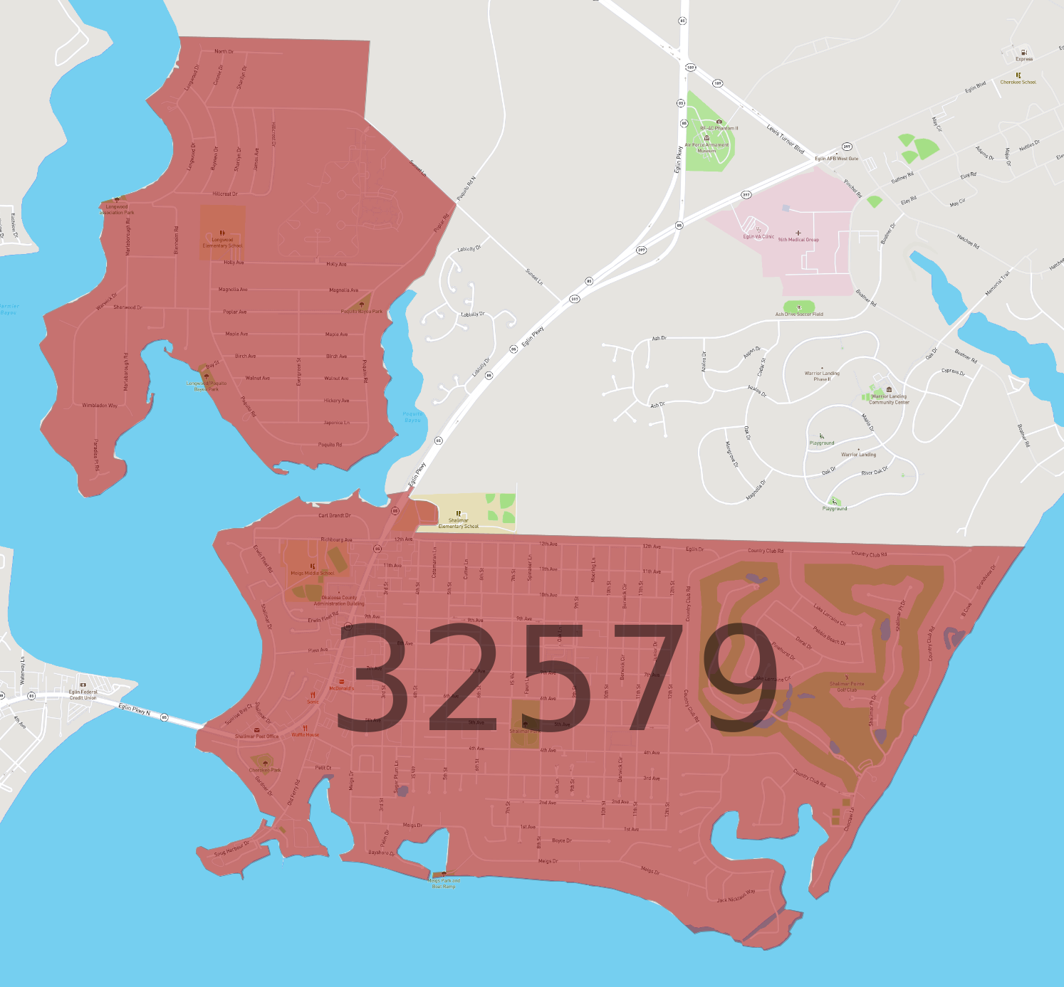 Zip Code 32579 - AtlasBig.com