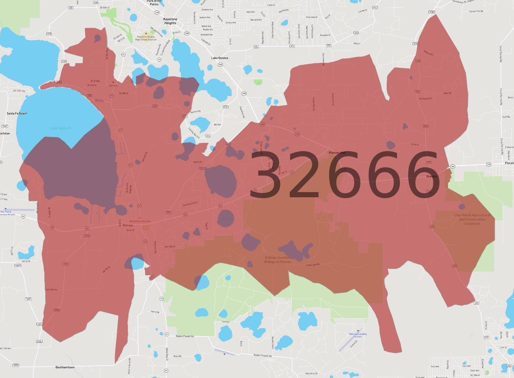Zip Code 32666 - AtlasBig.com