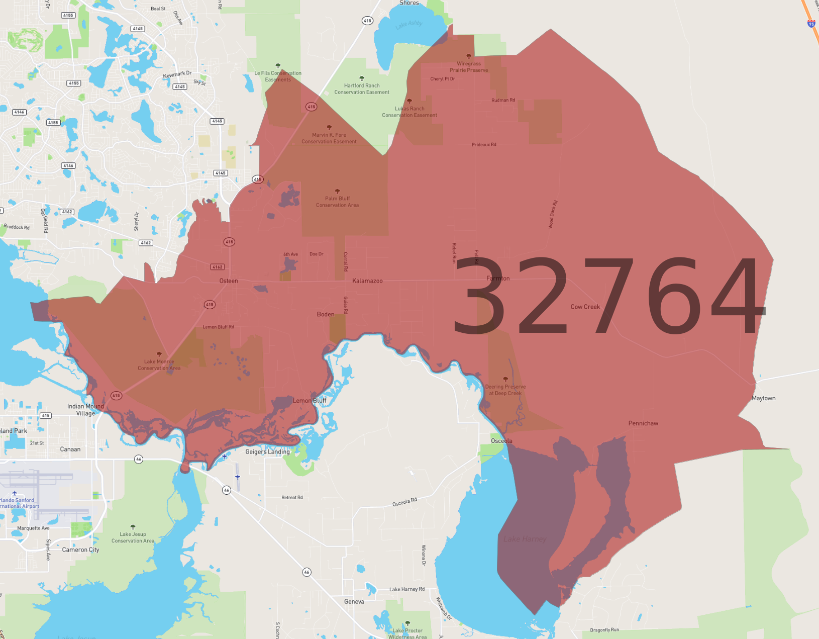 Zip Code 32764 - AtlasBig.com