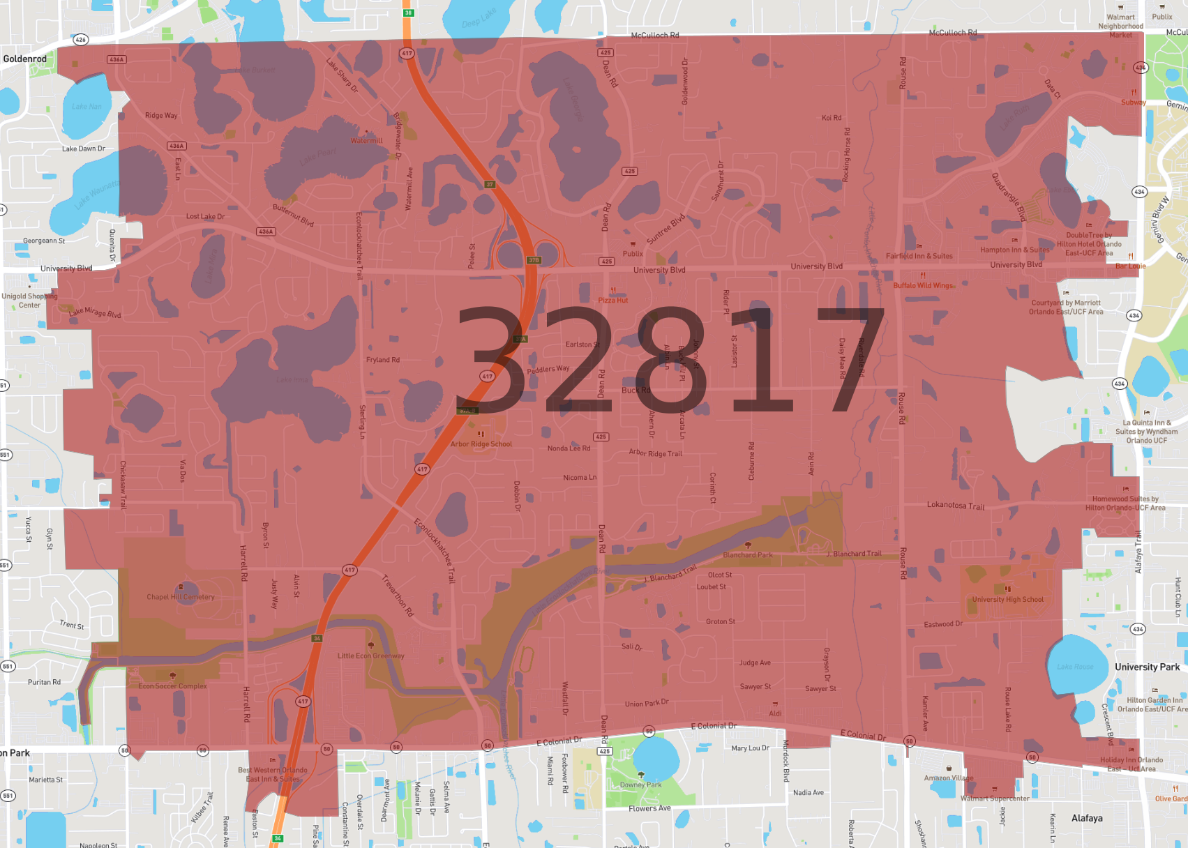 Zip Code 32817 - AtlasBig.com