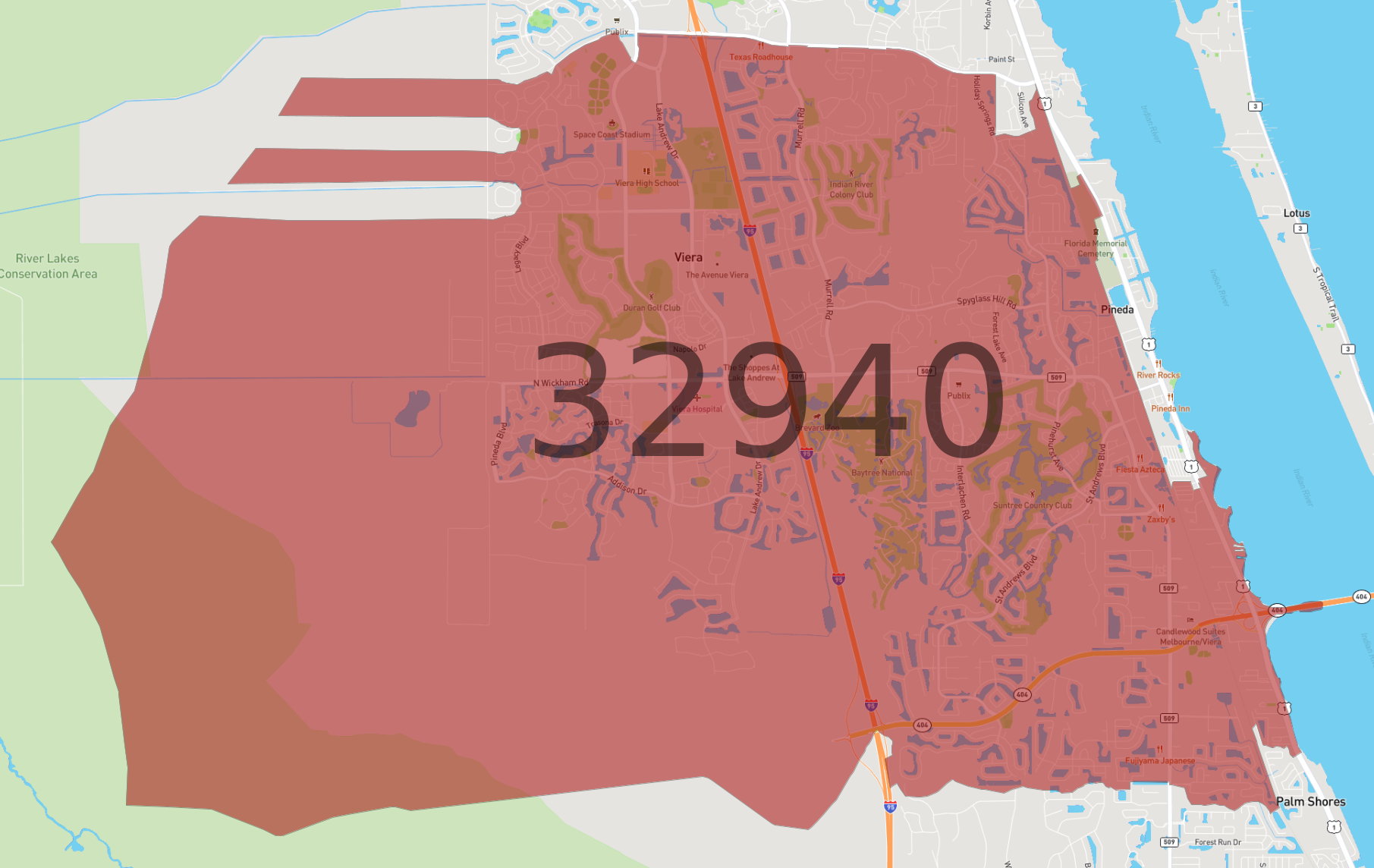 Zip Code 32940 - AtlasBig.com