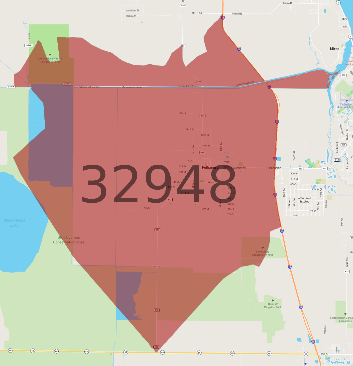 Zip Code 32948 - AtlasBig.com