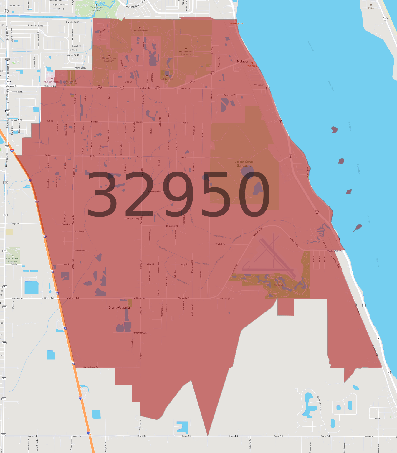Zip Code 32950 - AtlasBig.com