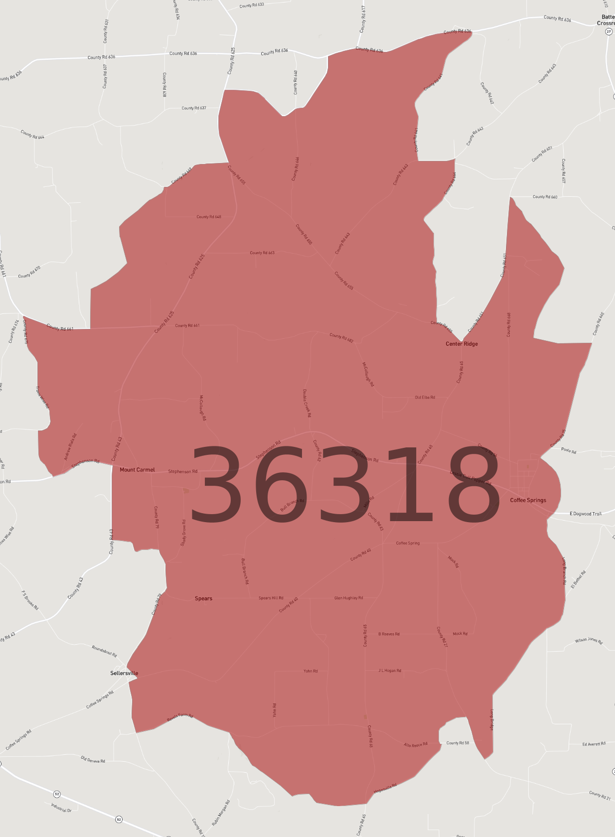 Zip Code 36318 - AtlasBig.com