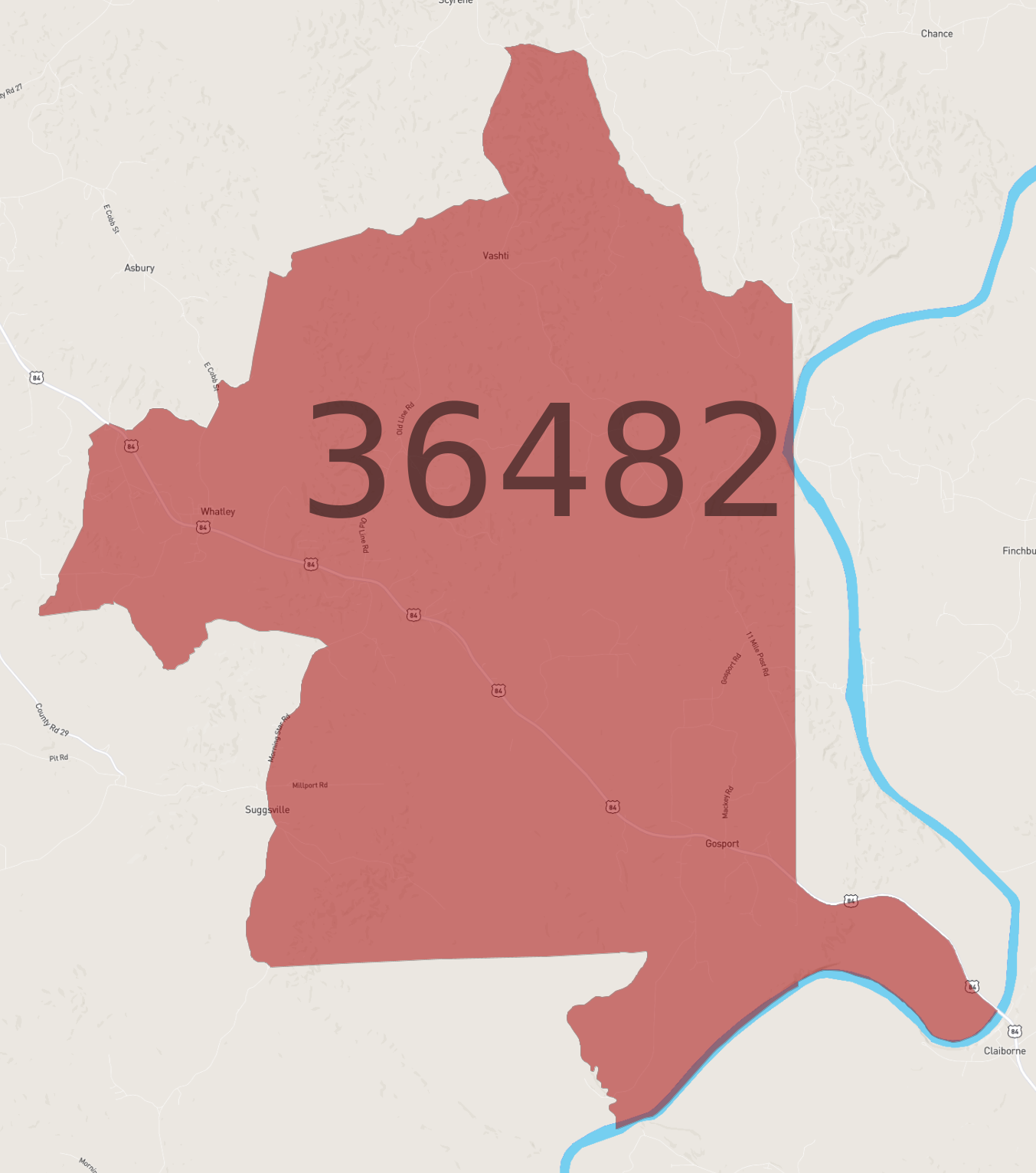 Zip Code 36482 - AtlasBig.com