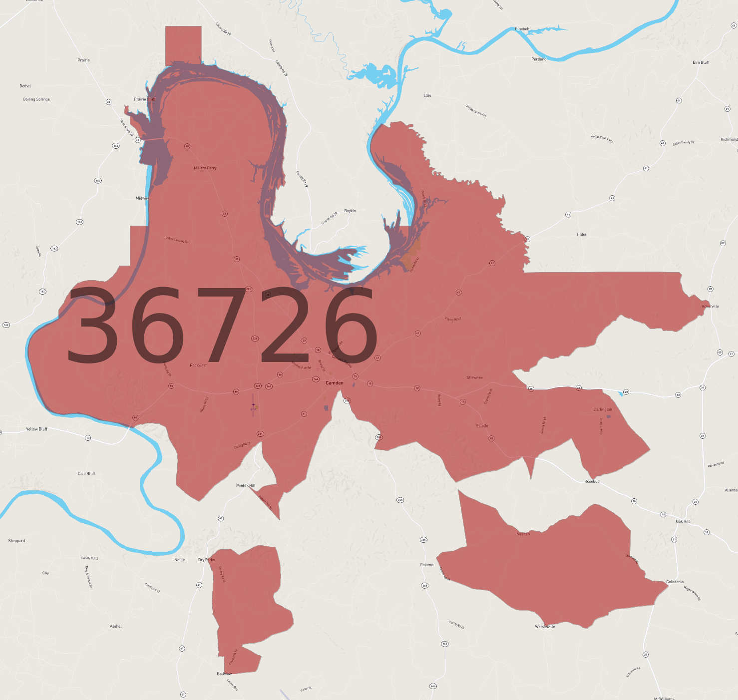 Zip Code 36726 - AtlasBig.com