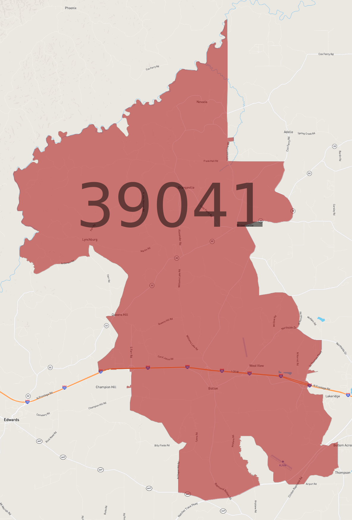 Zip Code 39041 - AtlasBig.com