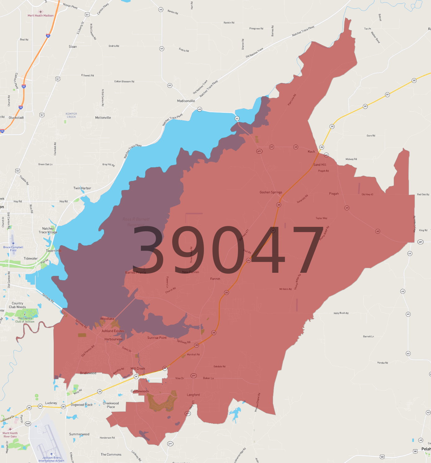 Zip Code 39047 - AtlasBig.com