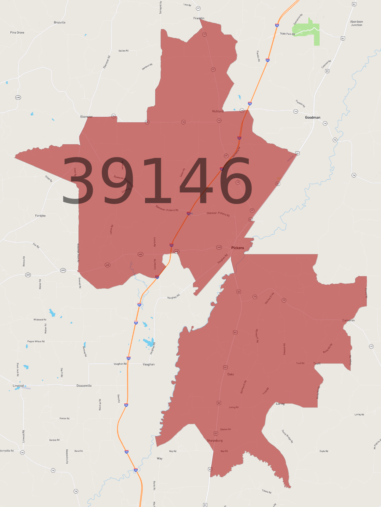 Zip Code 39146 - AtlasBig.com