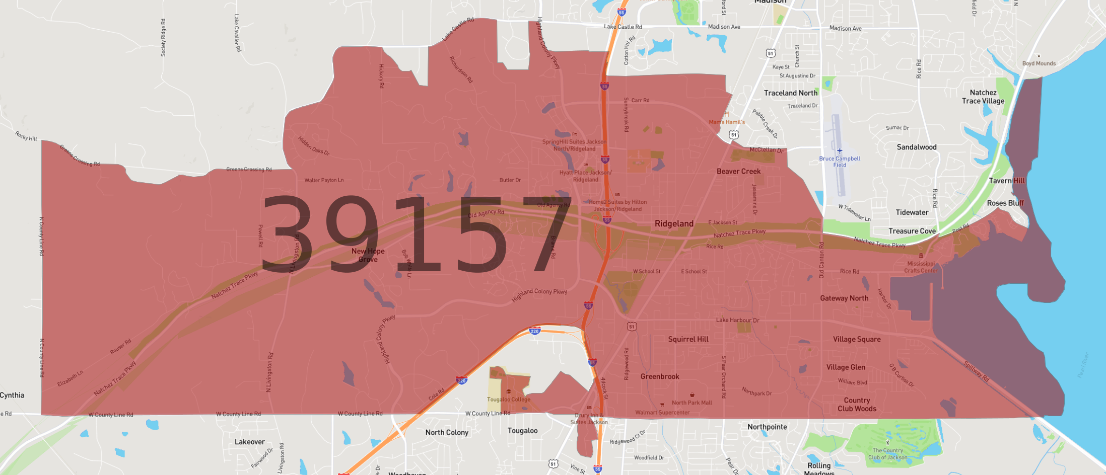 Zip Code 39157 - AtlasBig.com