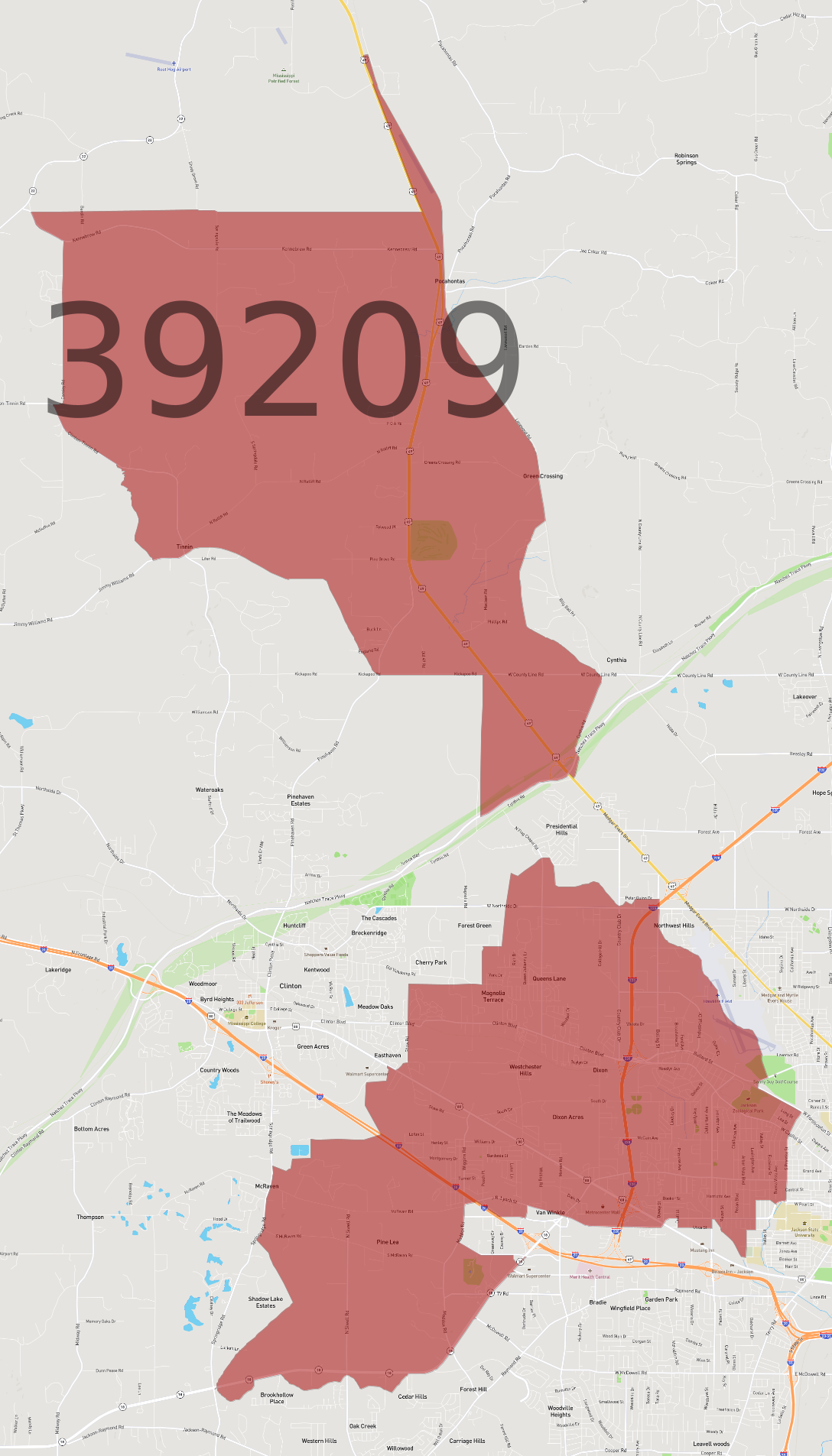 Zip Code 39209 - AtlasBig.com