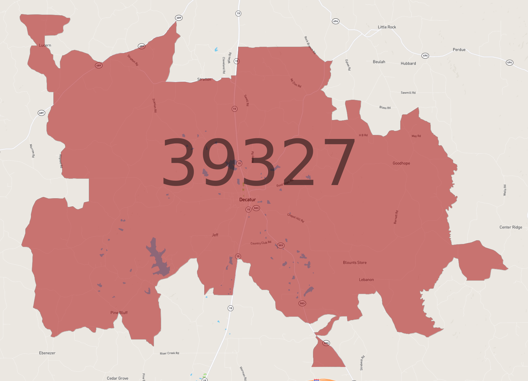 Zip Code 39327 - AtlasBig.com